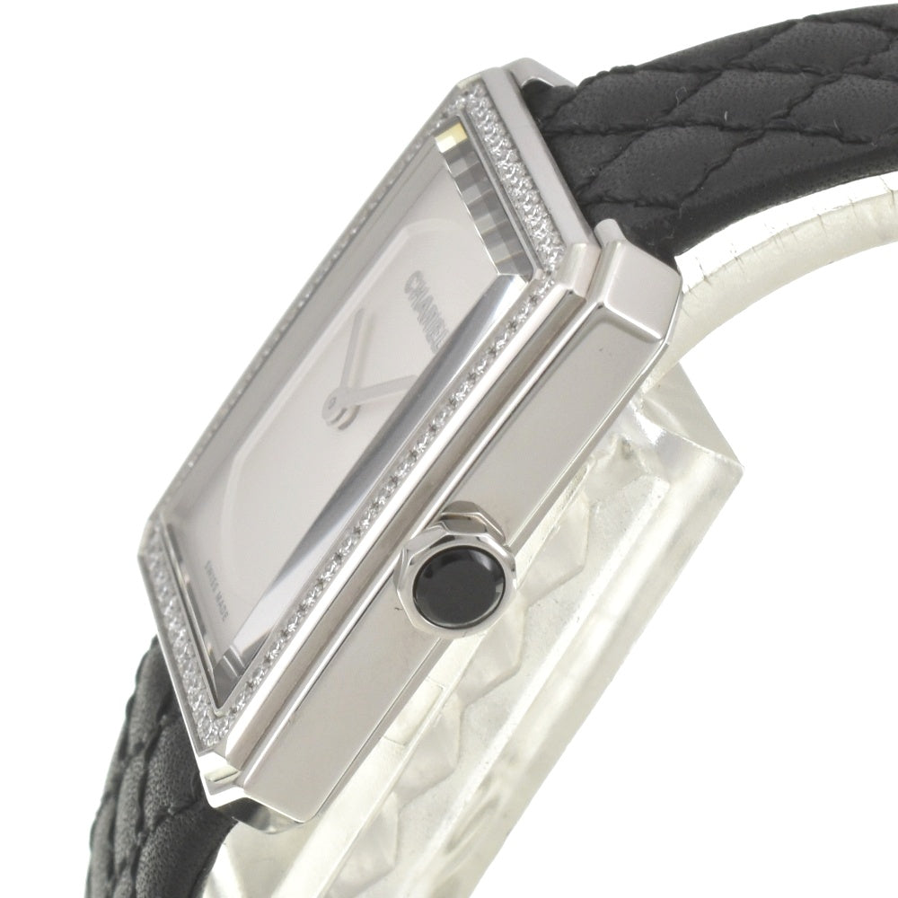 with paper CHANEL boy friend H6955 Diamond Bezel Silver Dial Quartz La ...